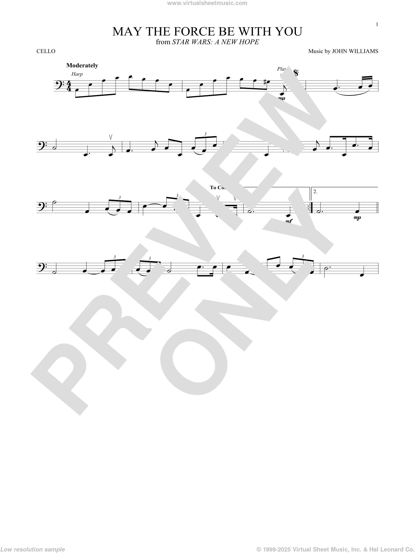 May The Force Be With You (from Star Wars: A New Hope) sheet music for ...