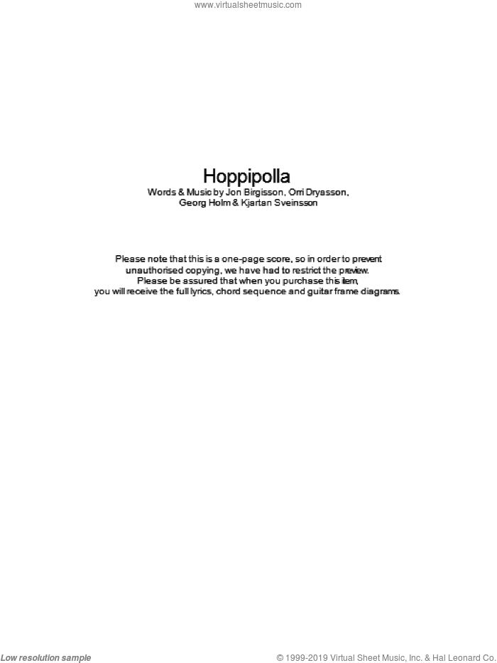 Hoppipolla sheet music for guitar (chords) (PDF)