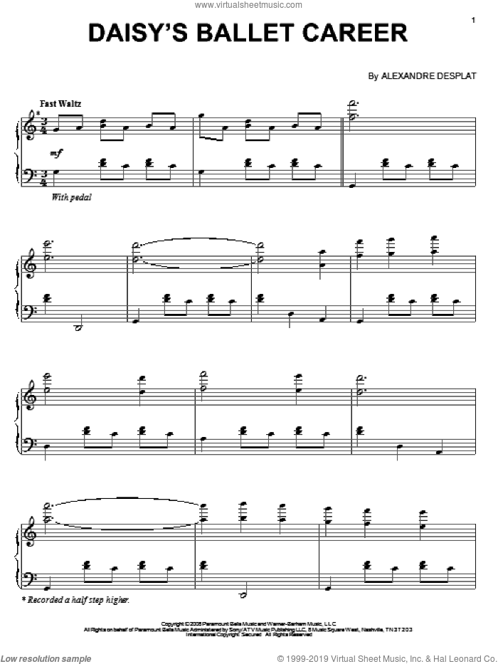 Daisy's Ballet Career sheet music for piano solo (PDF)