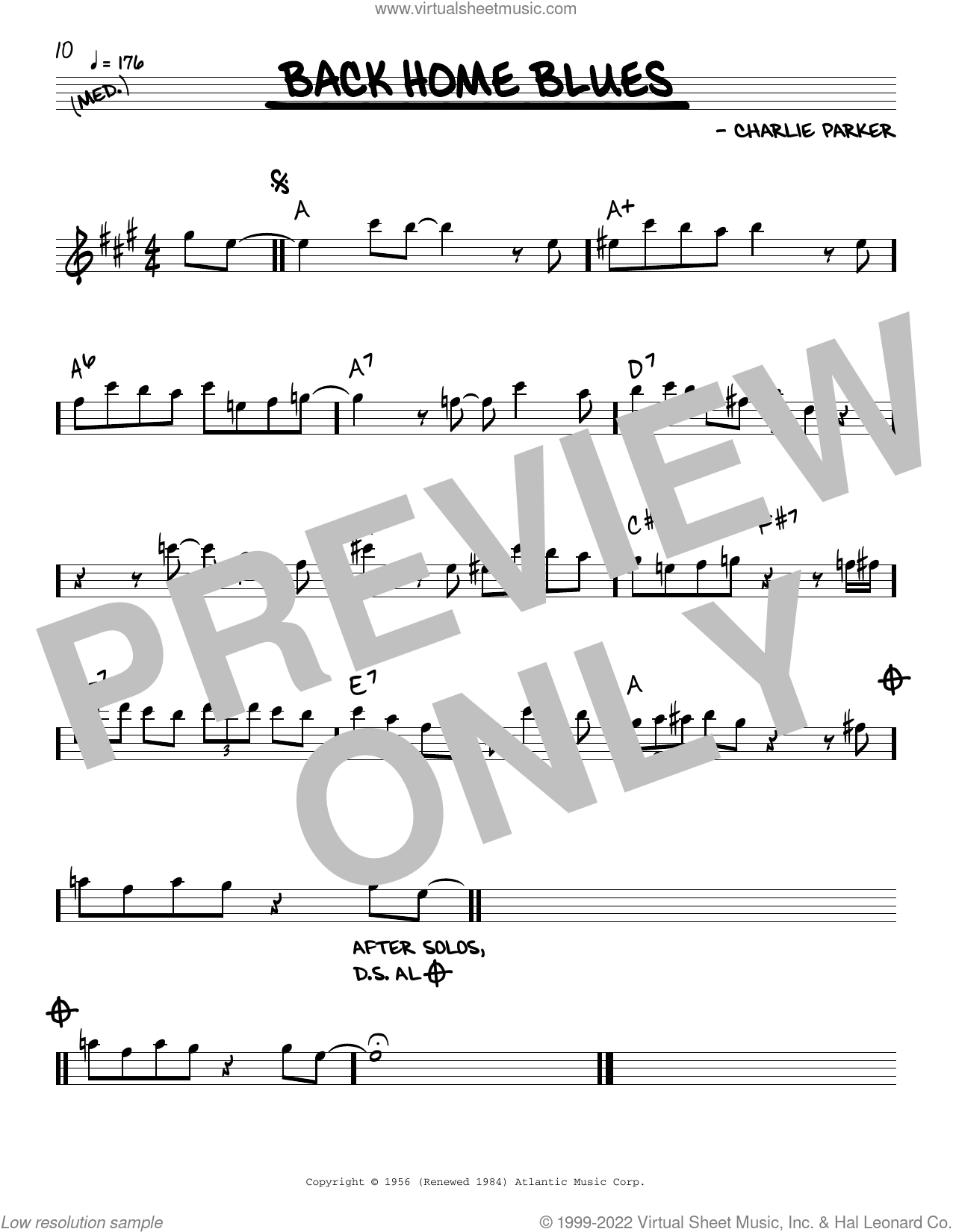 Back Home Blues sheet music (real book - melody and chords) (real book)