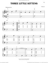 Three Little Kittens sheet music for piano solo (big note book)