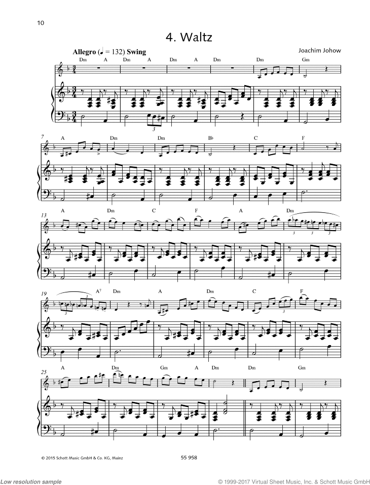 Waltz sheet music for violin and piano