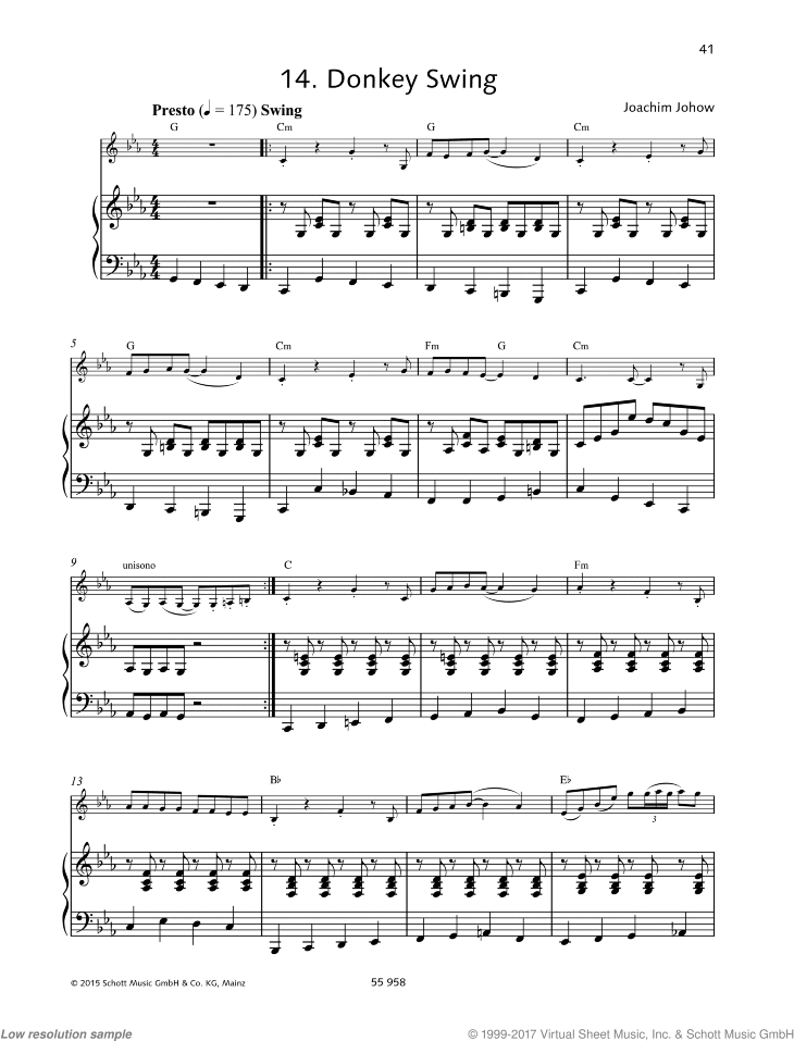 Donkey Swing sheet music for violin and piano