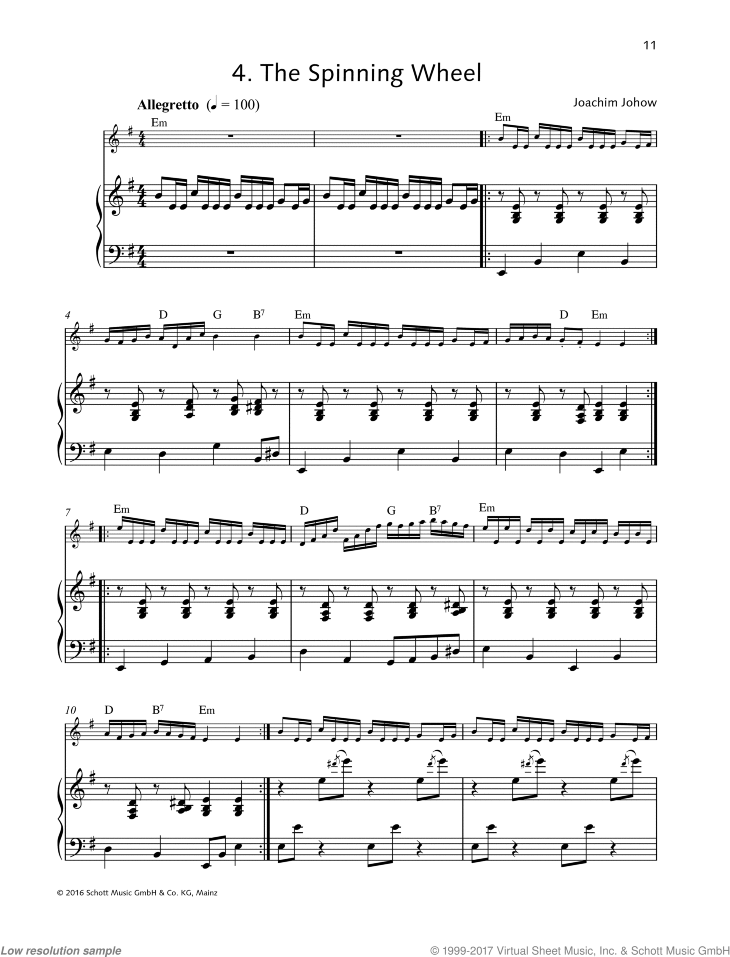 The Spinning Wheel sheet music for violin and piano