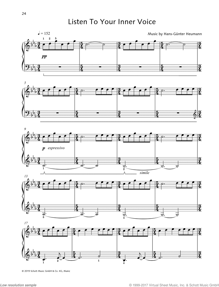 Listen To Your Inner Voice sheet music for piano solo