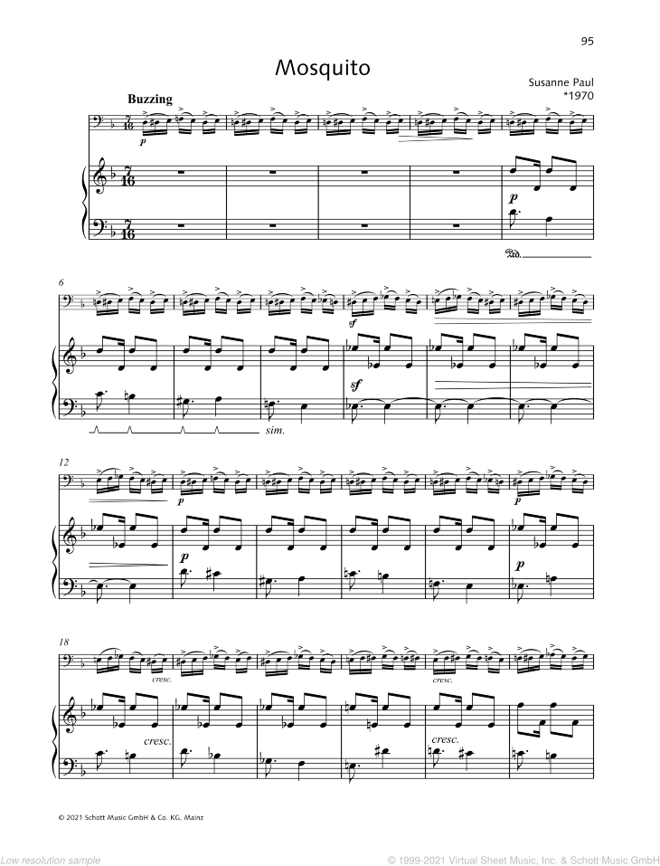 Mosquito sheet music for cello and piano