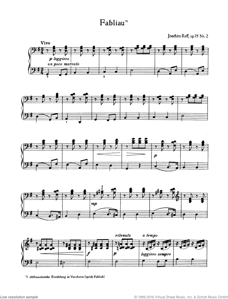 Fabliau, Op. 75/2 sheet music for piano solo