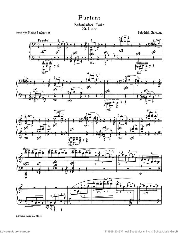 Furiant, Bohemian Dance No. 1 sheet music for piano solo