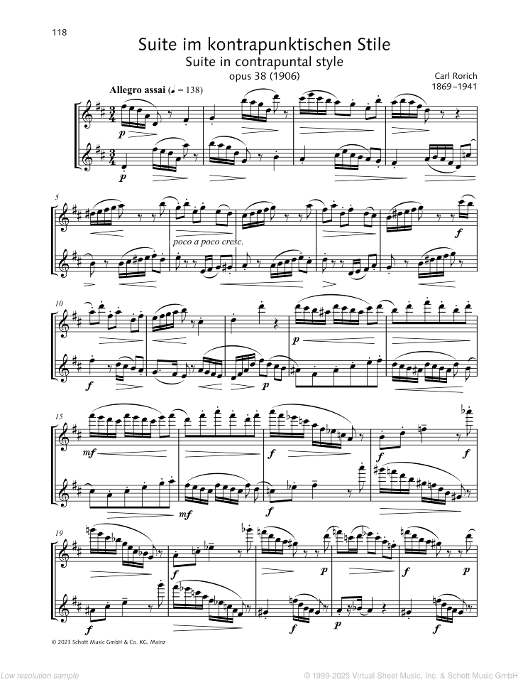 Suite in contrapuntal style, Op. 38 sheet music